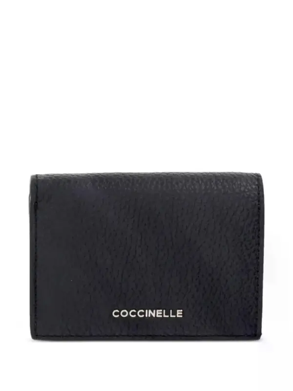 COCCINELLE Logo-print Pebbled-leather Wallet - Black