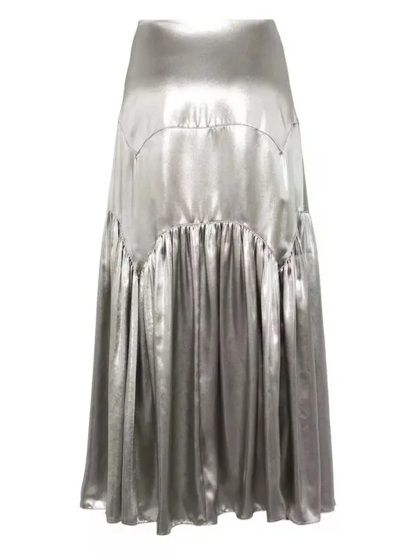 LANVIN Metallic Long Skirt - Silver