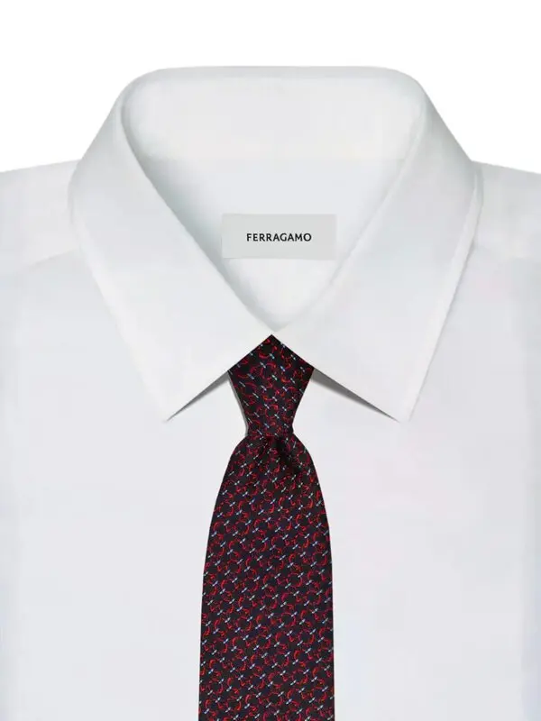 FERRAGAMO Gancini Silk Jacquard Tie