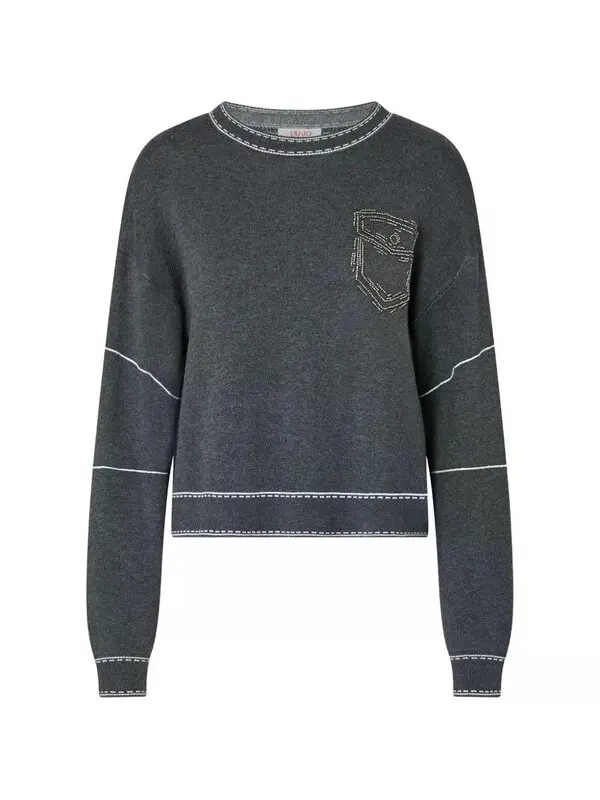 Liu Jo Sweater With Stitching - Grey