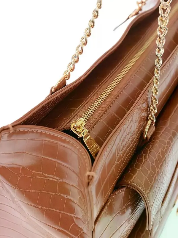 Moschino Crocodile-effect Love Tote Bag