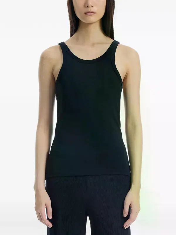 DETERM; Ribbed Open-back Tank Top - Black