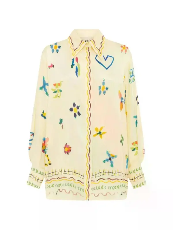 ALEMAIS Sidi Graphic-print Silk Shirt - Multicolour