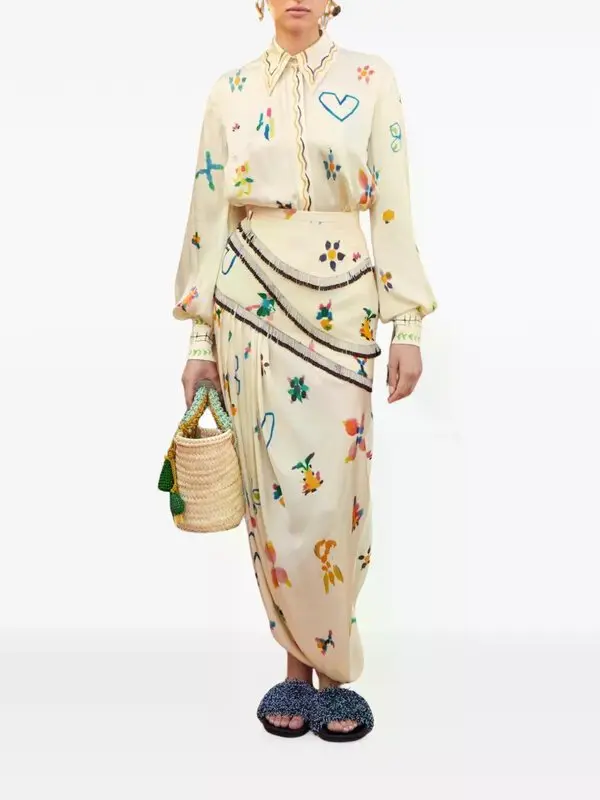 ALEMAIS Sidi Graphic-print Silk Shirt