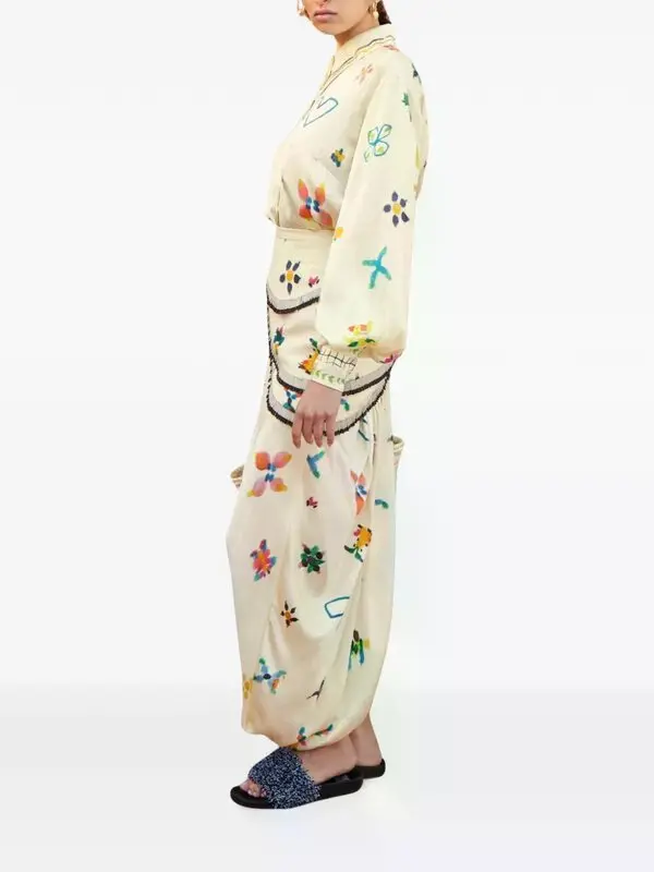 ALEMAIS Sidi Graphic-print Silk Shirt
