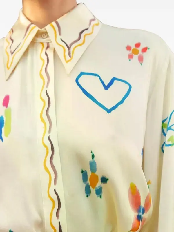 ALEMAIS Sidi Graphic-print Silk Shirt