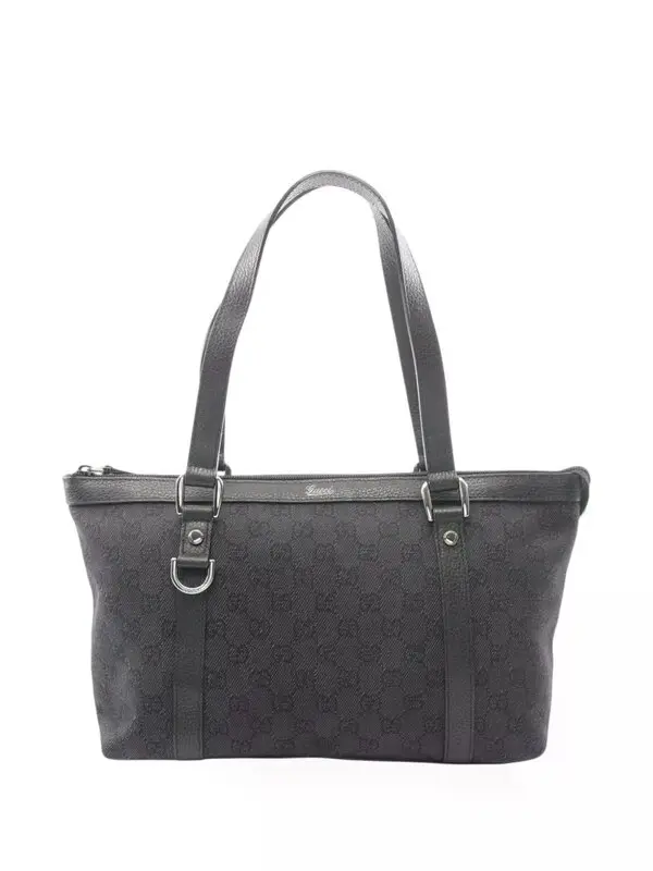 Gucci 2000-2015 Gg Canvas Abbey D Ring Tote Bag - Black