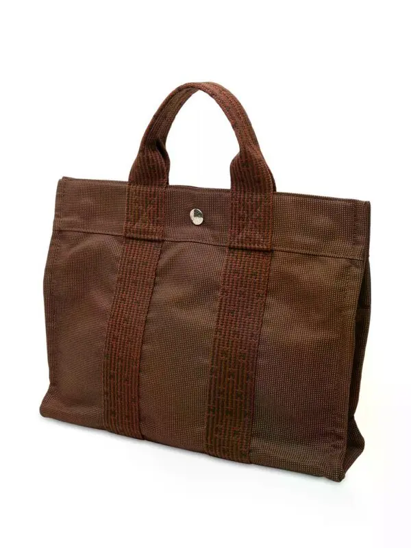 Hermès 1990-2010 Canvas Herline Pm Tote Bag - Brown