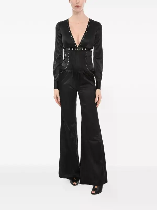 Philipp Plein Melania Stud-detail Jumpsuit - Black