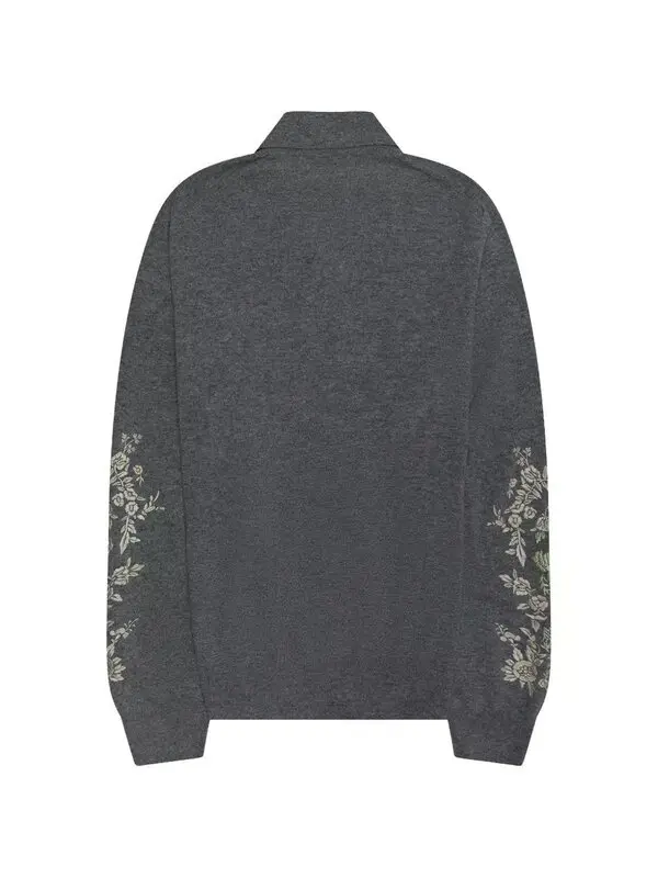 Alexander McQueen Embroidered Long-sleeve Polo Shirt