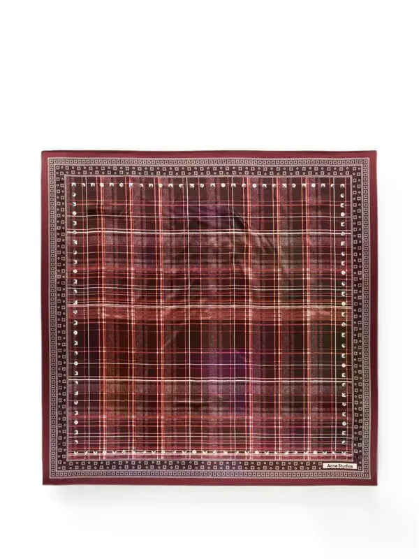 Acne Studios Check-pattern Studded Scarf - Red
