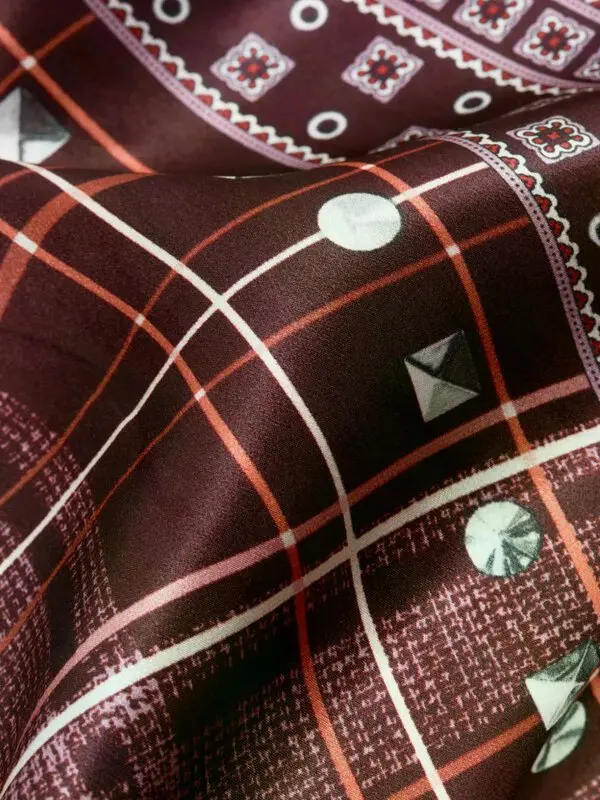 Acne Studios Check-pattern Studded Scarf