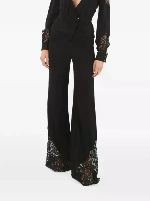 Philipp Plein Lace-panelled V-neck Jumpsuit - Black