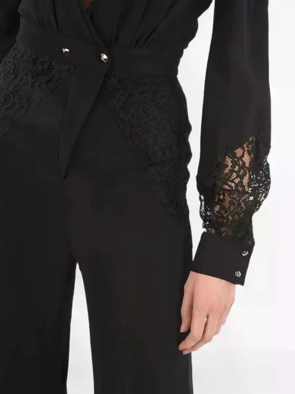 Philipp Plein Lace-panelled V-neck Jumpsuit