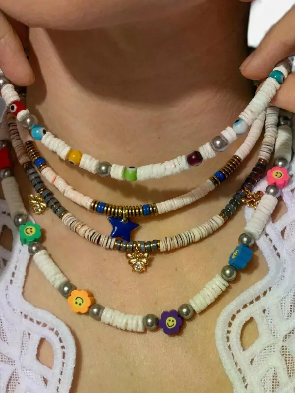HIJAS DE PUKA Shell Eye-beads Necklace - White