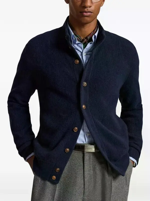 Rlx Ralph Lauren Rib-knit Mock-neck Cardigan