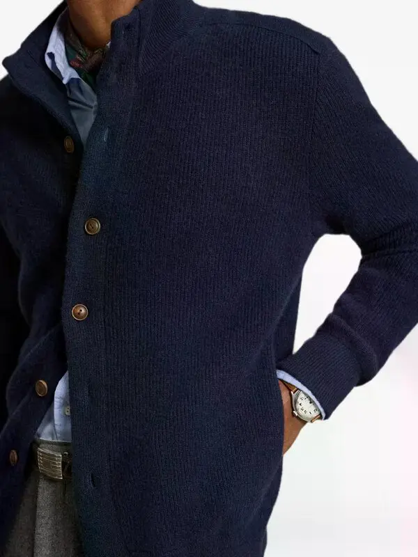 Rlx Ralph Lauren Rib-knit Mock-neck Cardigan