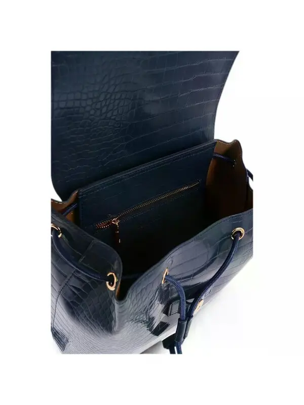 Moschino Crocodile-effect Backpack - Blue