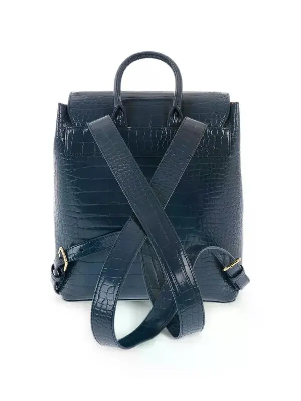 Moschino Crocodile-effect Backpack - Blue