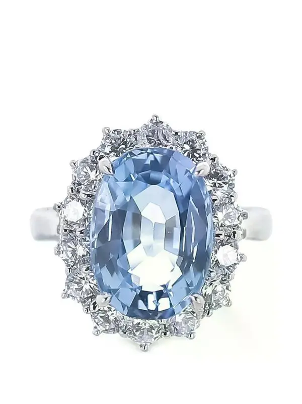 FANTASIA BY DESERIO Princess Diana Aquamarine And Zirconia Ring - Silver