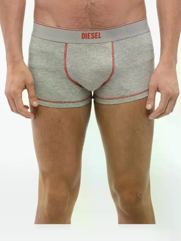 DIESEL® Logo-print Visible-seam Boxers - Grey