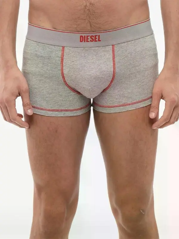 DIESEL® Logo-print Visible-seam Boxers - Grey