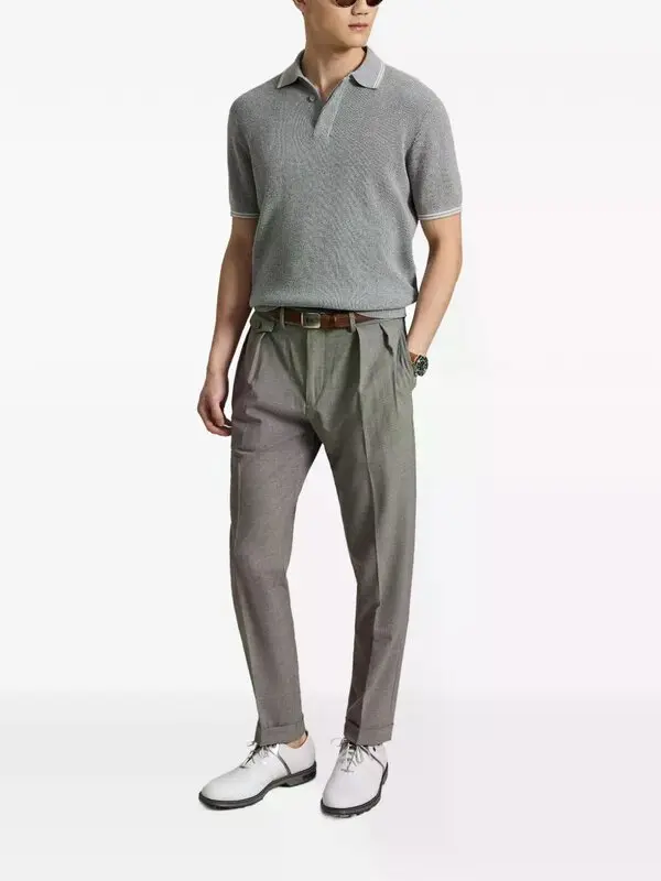 Rlx Ralph Lauren Waffle-knit Cotton Polo Shirt - Grey