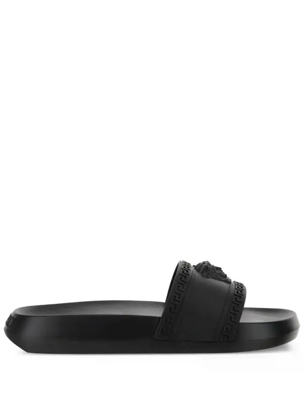 Versace Medusa-embellished Slides - Black