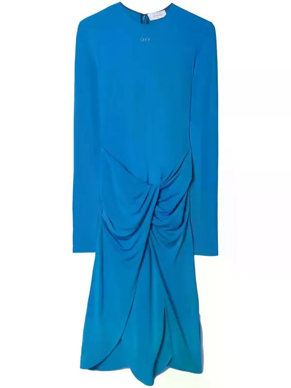 Off-White Twist-detail Midi Dress - Blue