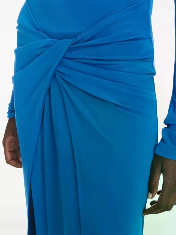 Off-White Twist Detail Midi Dress - Blue