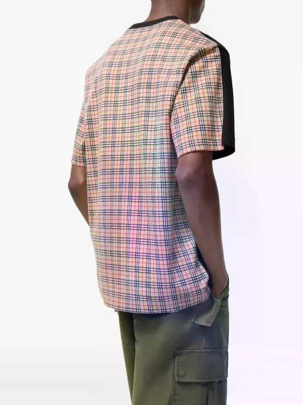 Burberry Check Cotton T-shirt - Black