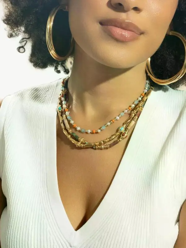 Gas Bijoux Kali Turquoise Beaded Necklace