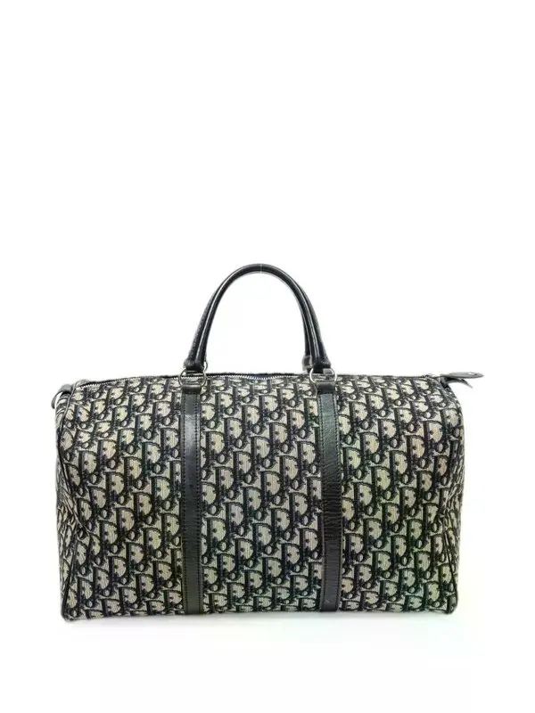 Dior Medium Boston Oblique-pattern Tote Bag - Neutrals