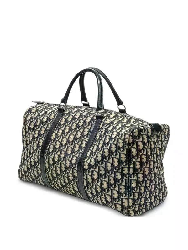 Dior Medium Boston Oblique-pattern Tote Bag - Neutrals