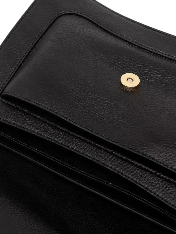 COCCINELLE C-me Logo-plaque Pebbled-leather Shoulder Bag - Black