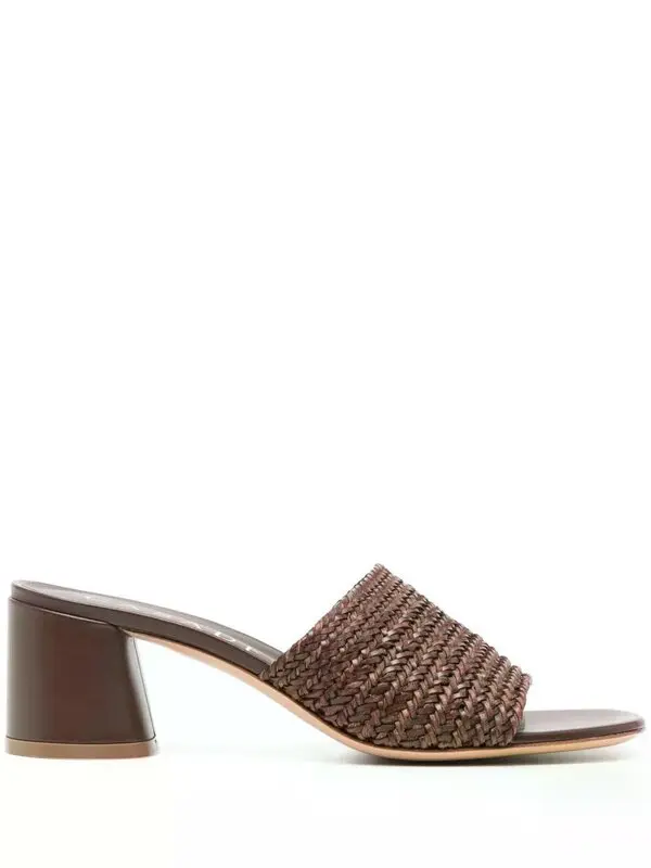 Casadei Hanoi 60mm Woven Mules - Brown