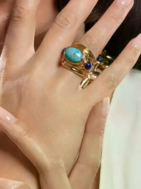 Gas Bijoux Simone Ring With Amazonite And Malachite