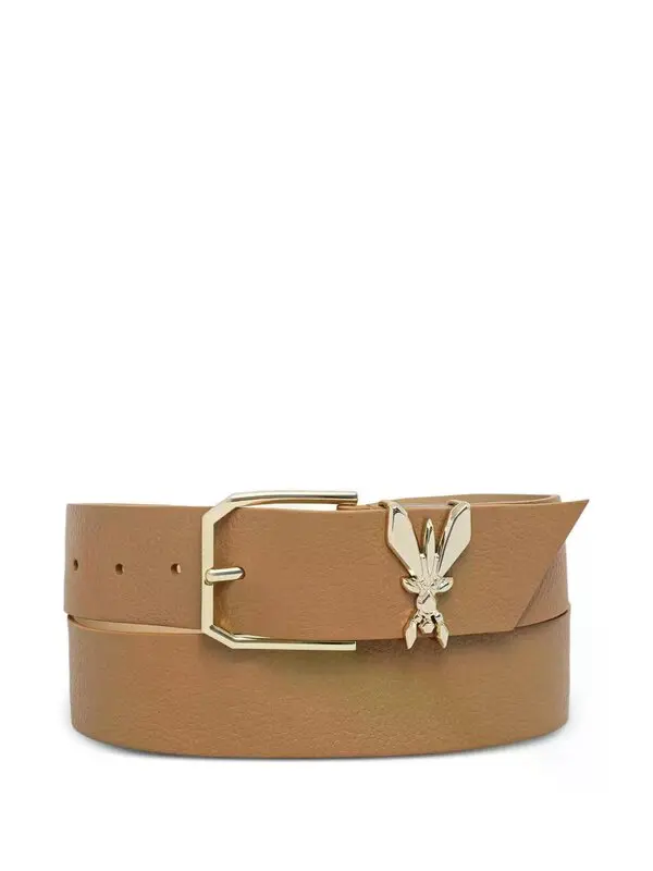 Patrizia Pepe Fly-plaque Grained-leather Belt - Neutrals