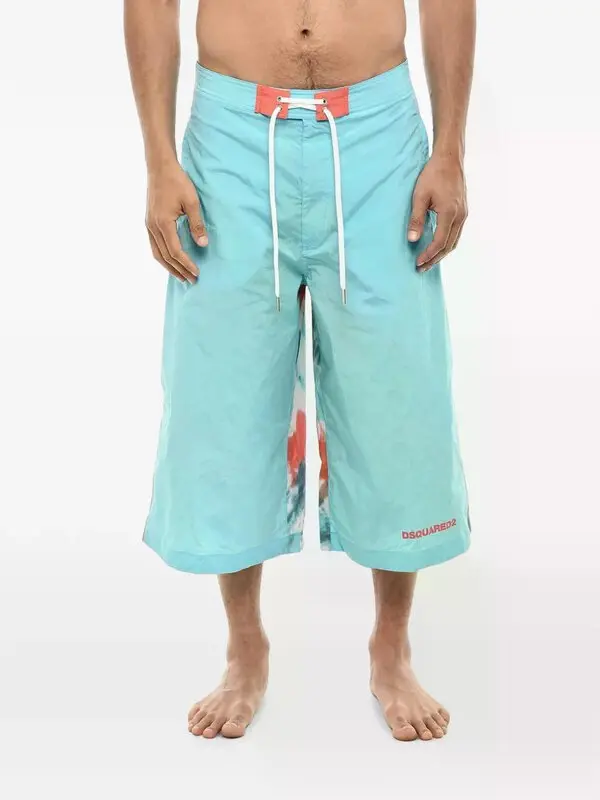 Dsquared2 Tie-dye Print Swim Shorts - Blue