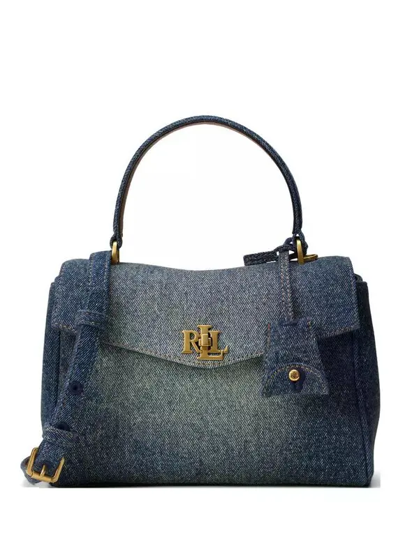 Ralph Lauren Small Farrah Leather-trim Denim Tote Bag - Blue