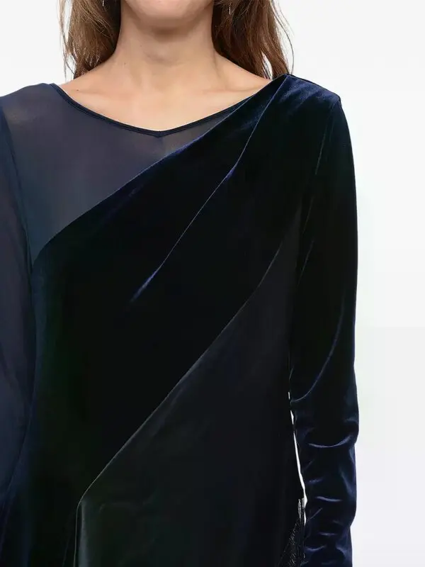 Talbot Runhof Satin Velvet Maxi Dress