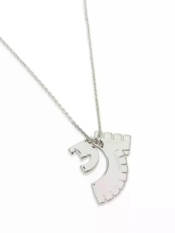 FERRAGAMO Deconstructed Gancio Pendant Necklace In -tone
