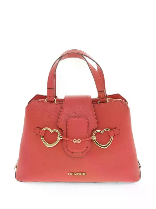Moschino Heart-motif Grained-effect Tote Bag - Red