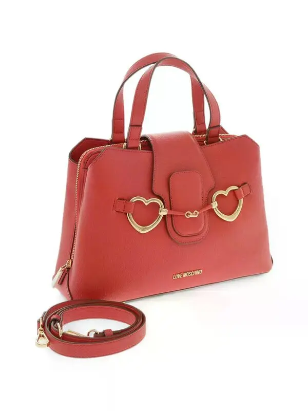 Moschino Heart-motif Grained-effect Tote Bag