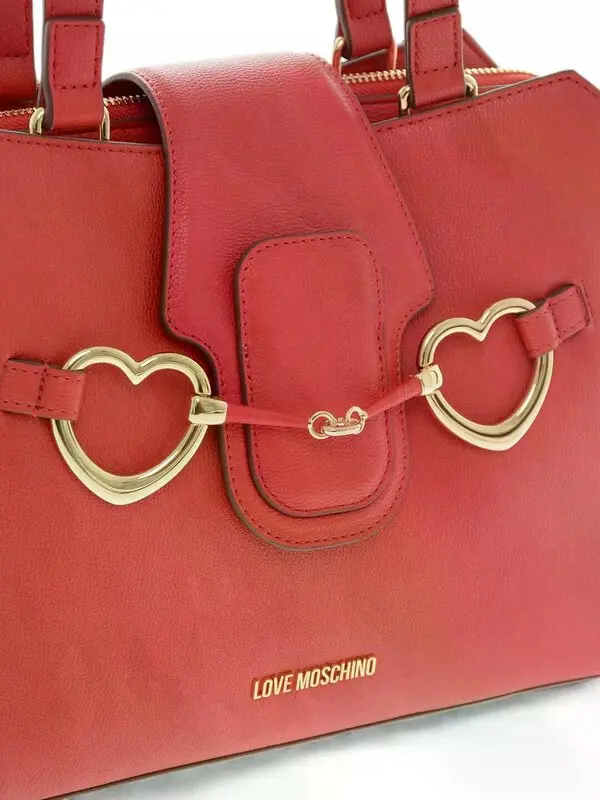 Moschino Heart-motif Grained-effect Tote Bag