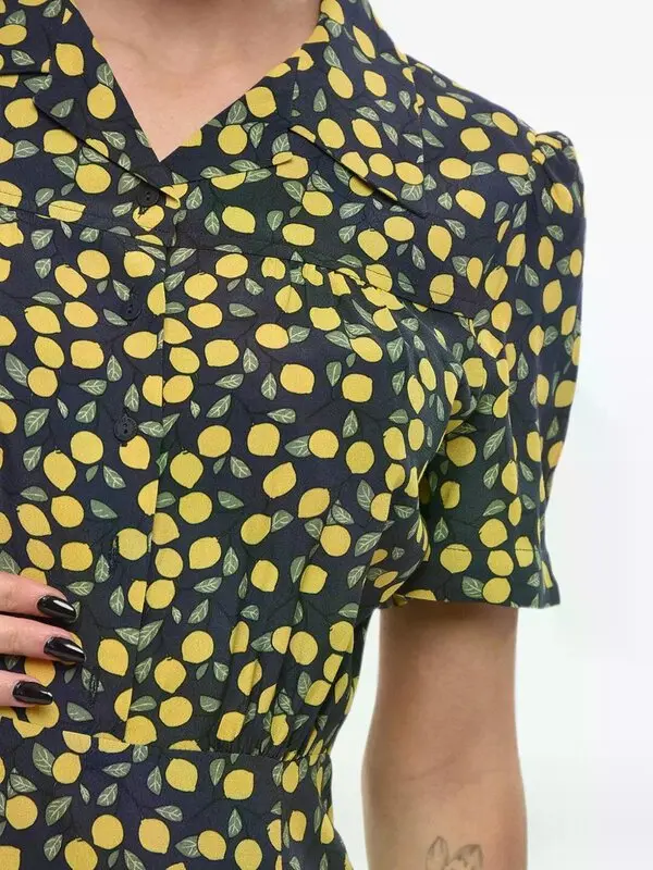 INES DE LA FRESSANGE PARIS Angele Lemon-pattern Midi Shirt Dress