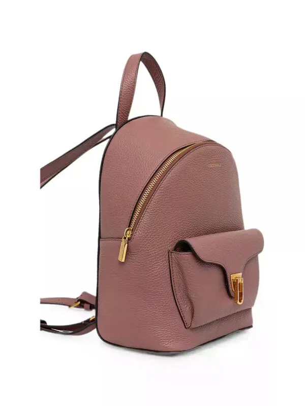 COCCINELLE Small Beat Front-pocket Leather Backpack