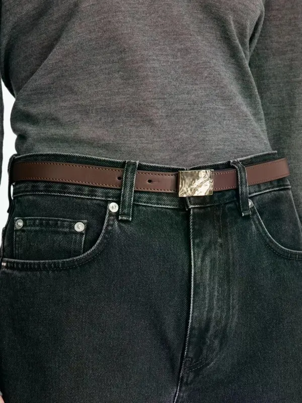 Loulou De Saison Minar Lds Embossed-buckle Leather Belt