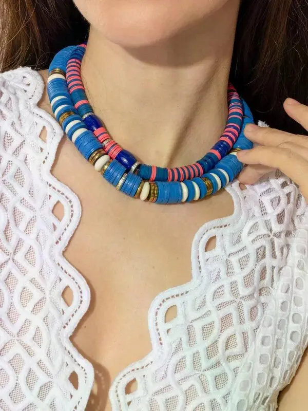 HIJAS DE PUKA Rondelle Necklace - Blue