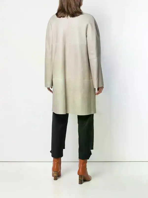 MANZONI 24 Straight-cut Coat With Fur Trimmed Pockets